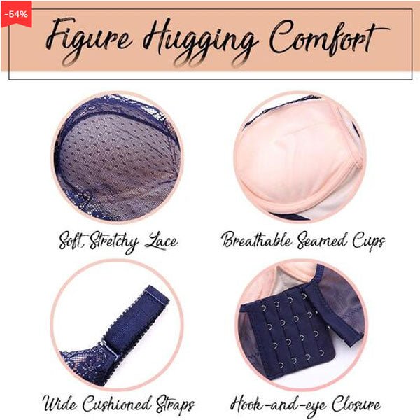 Full Coverage Push Up Lace Bra – Magic Bra