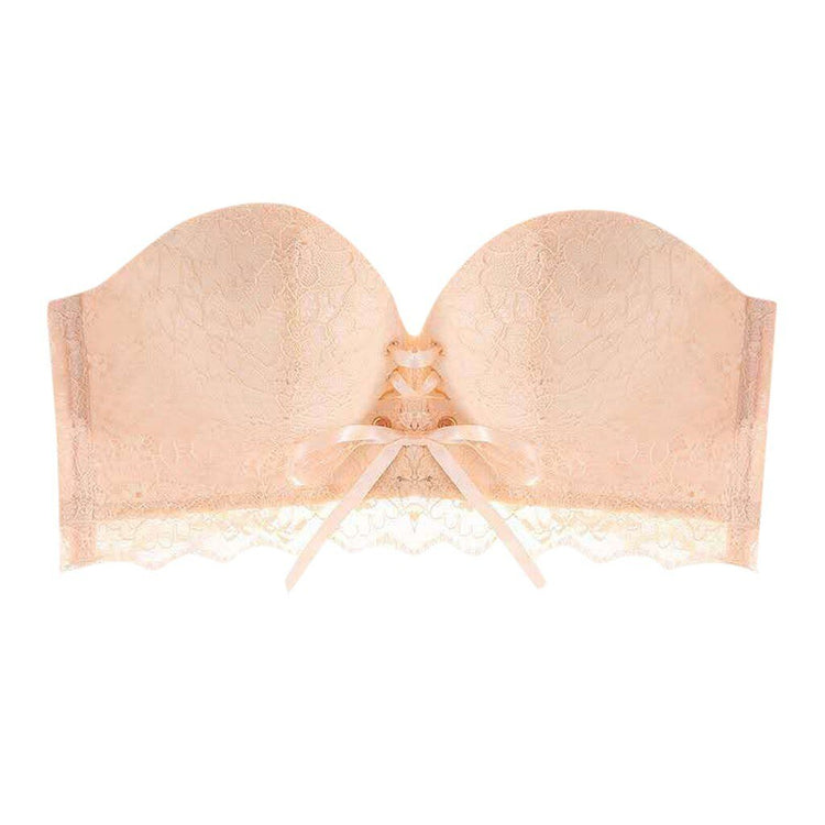 Women Lace-Up Strapless Push-Up Bra | Magic Bra